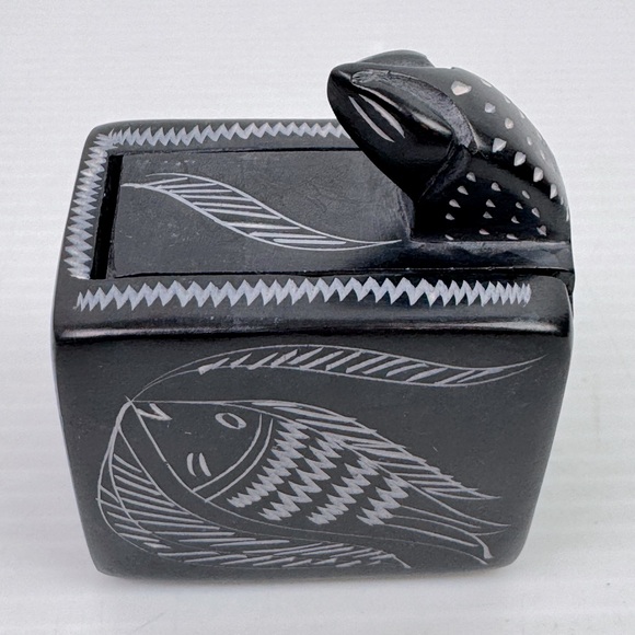 Accents | Vtg Carved Soapstone Serpent Snake Frog Decorative Pop Up Box ...